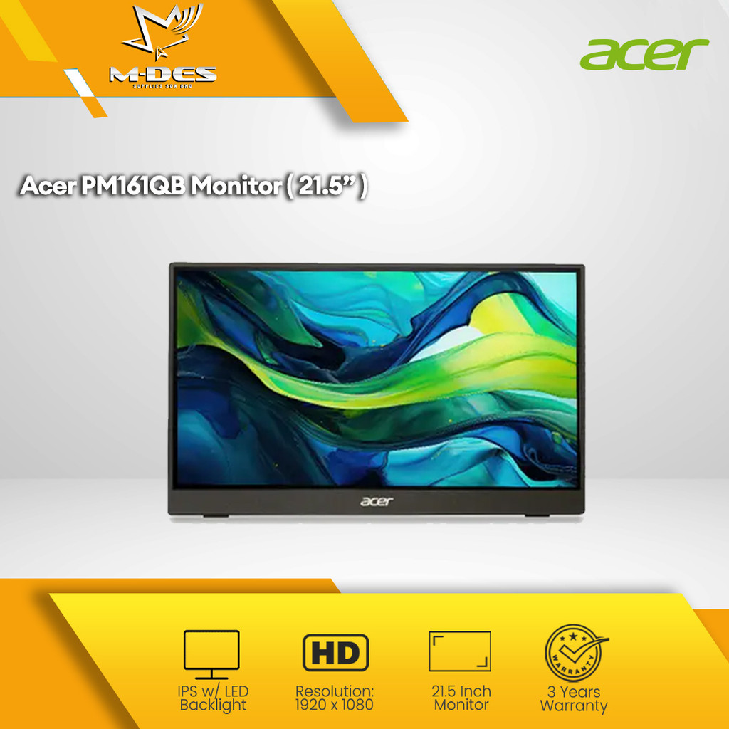 Acer Portable Monitor PM161QB 15.6" IPS FHD TYPE-C 4MS , 60HZ , AMD ...