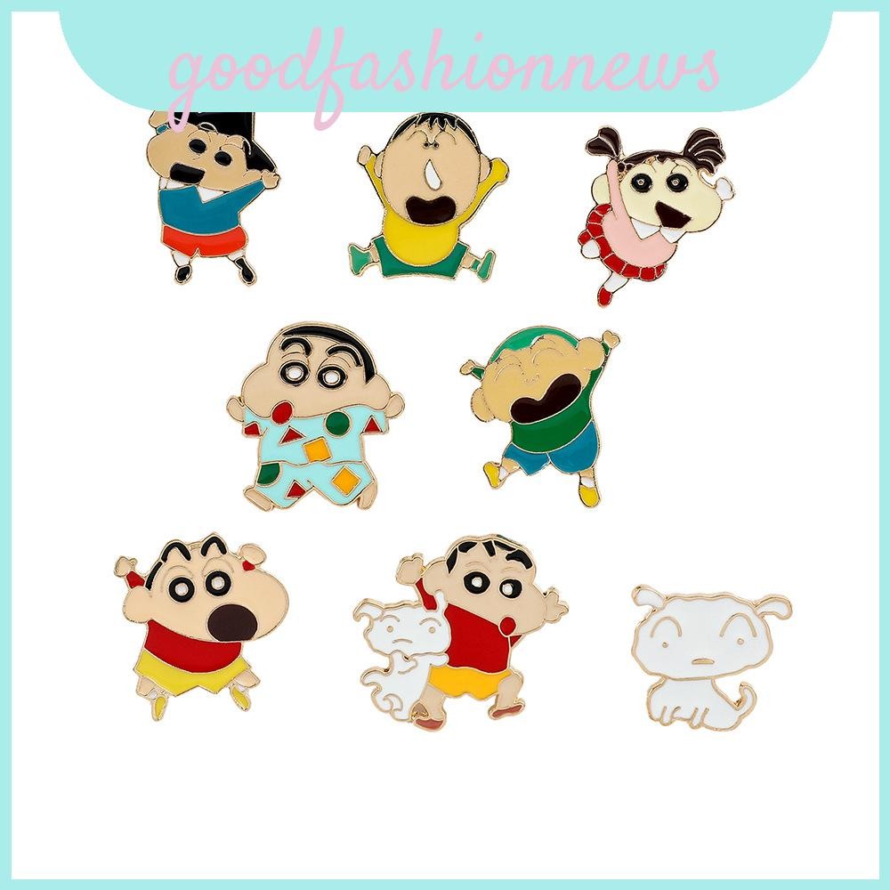 Crayon Metal Shin-chan Badge Set Assorted Cartoon Character Pins For ...