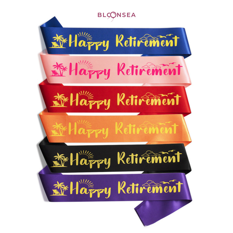 Sash Happy Retirement Satin Party Decoration Favors For Retired Men ...