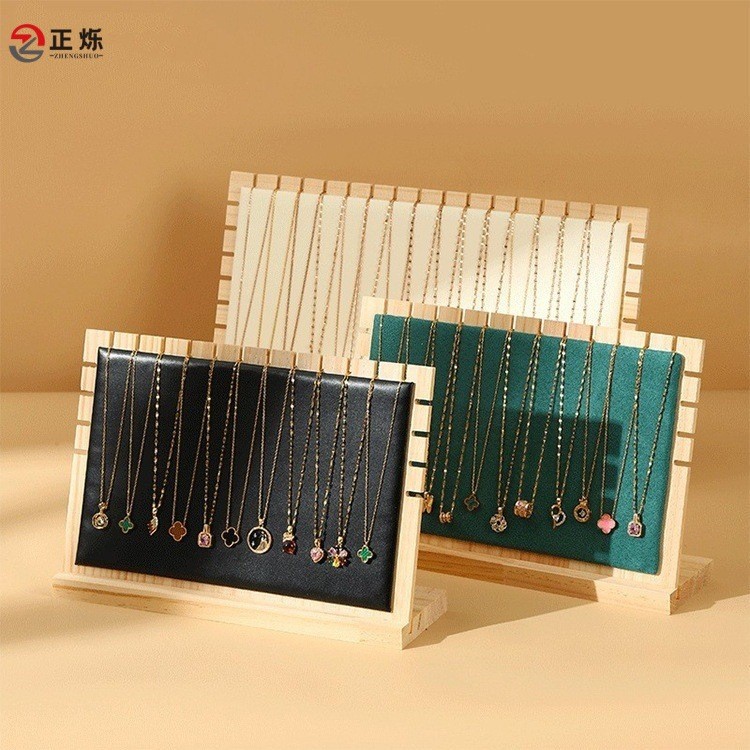 Pine Wood Large Necklace Display Rack Jewelry Jewelry Bracelet Hanger ...