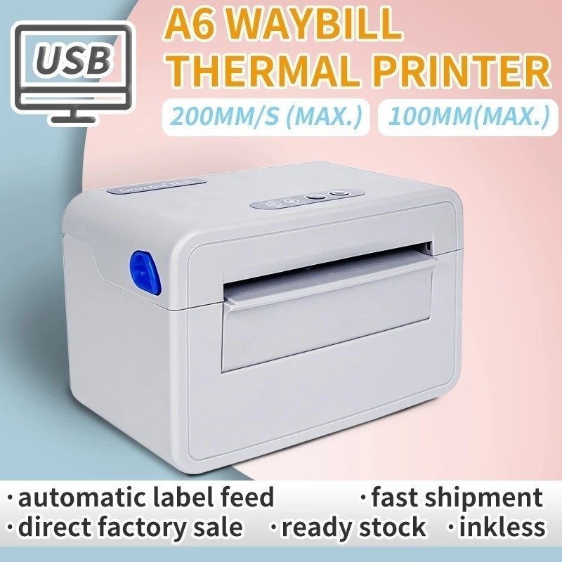 A6 Thermal Printer Bluetooth Printer Shipping Sheet Barcode Express ...