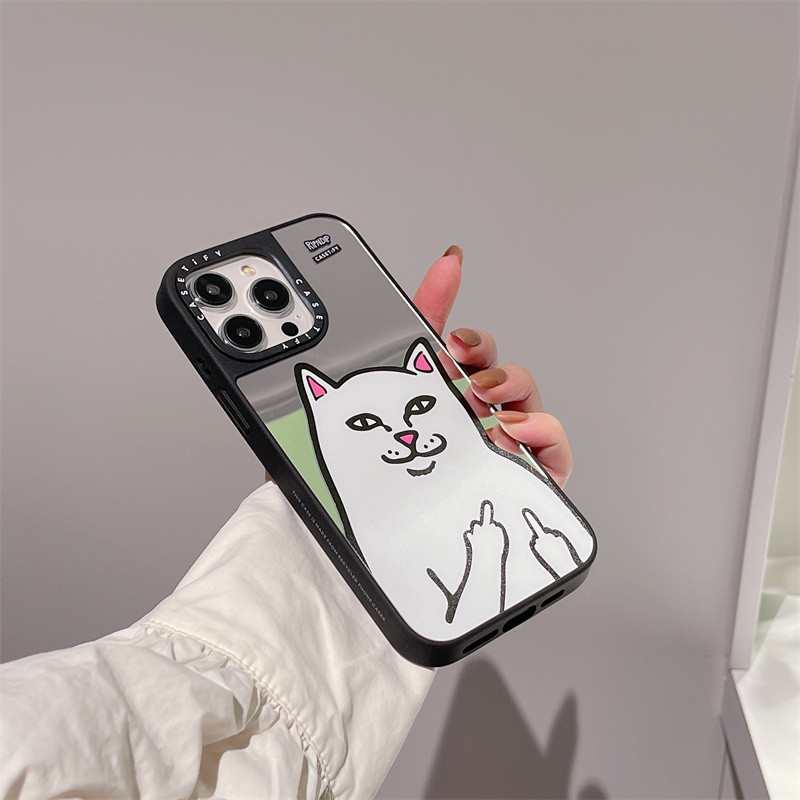 CaseTifg Naughty Ripndip Cat Mirror Phone Case With Box For iPhone 16 ...