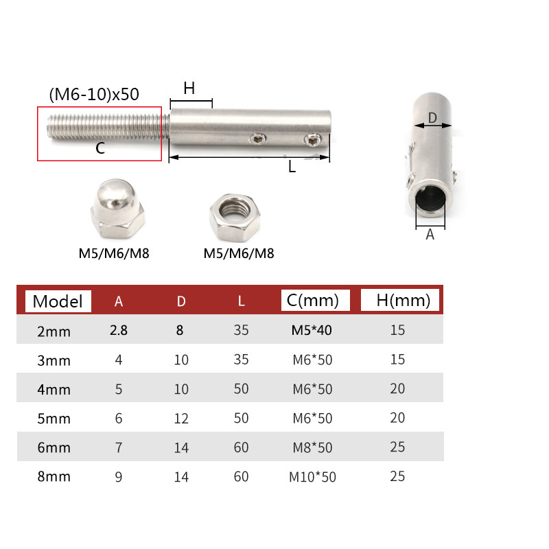 Wire Rope Joint Lock Buckle Connection Terminal Connector Stair ...
