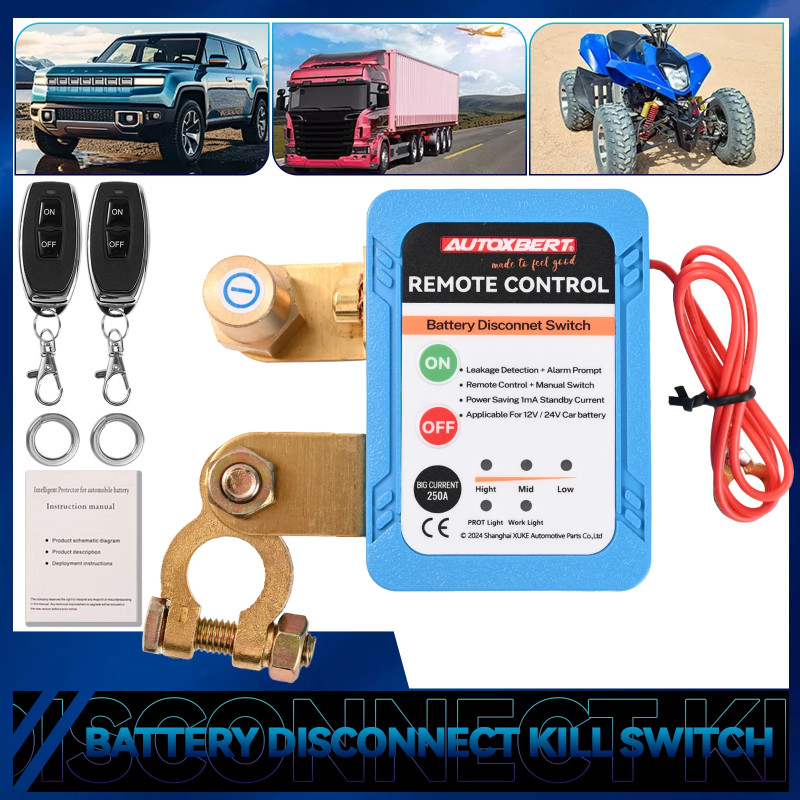 Wireless Dual 12V 240A Car Kill Switch Automatic Power Shut Off Switch ...