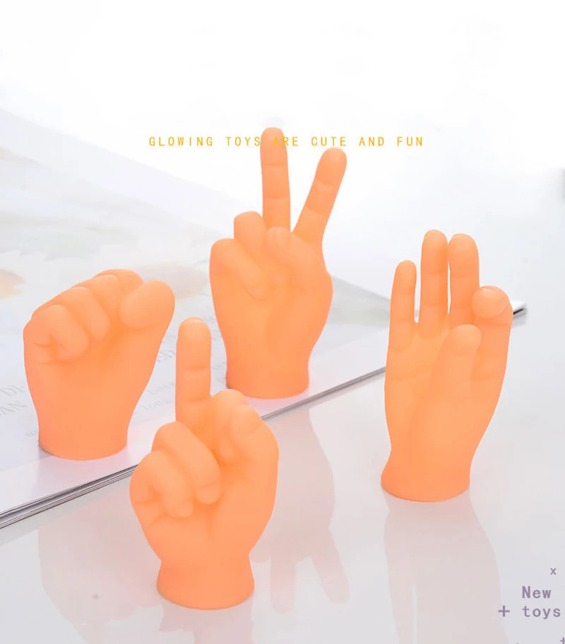 Cat Toys Fun Small Gloves Cat Finger Sleeve Mini Hand Model Silicone ...