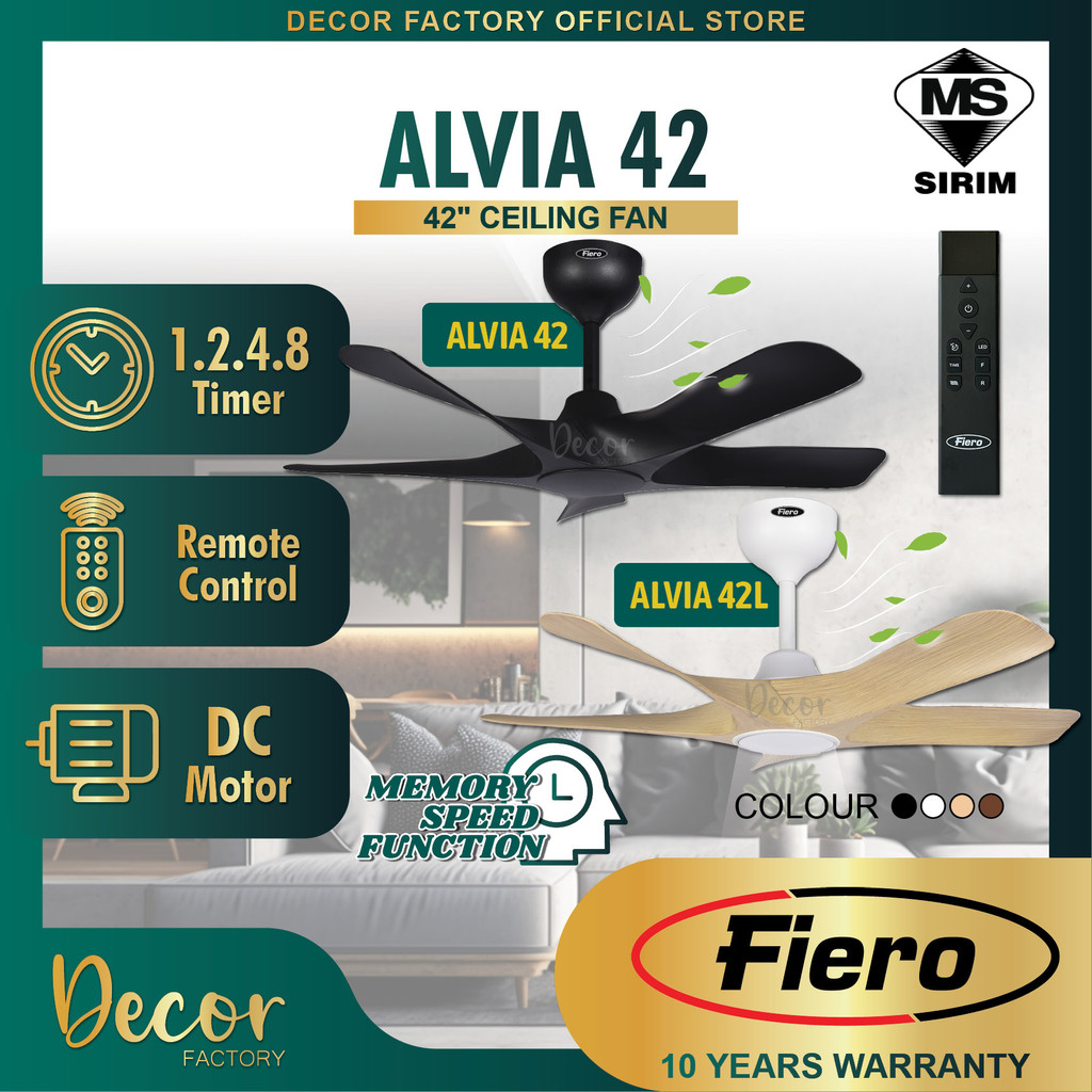 DEKA FIERO Fan FIERO ALVIA 42 Inch 5 Blades 24 Speed DC Motor With ...