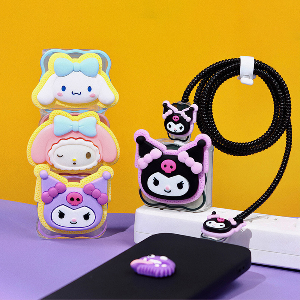 Cartoon Sanrio Kuromi Charger Protector Cable Organiser Compatible for ...