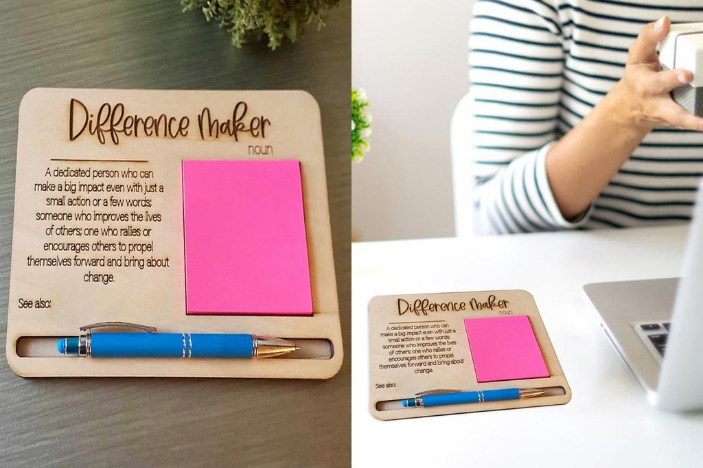 fyourpg Sticky Note Desk Organizer Wooden Stickies Holder Wooden Sticky ...