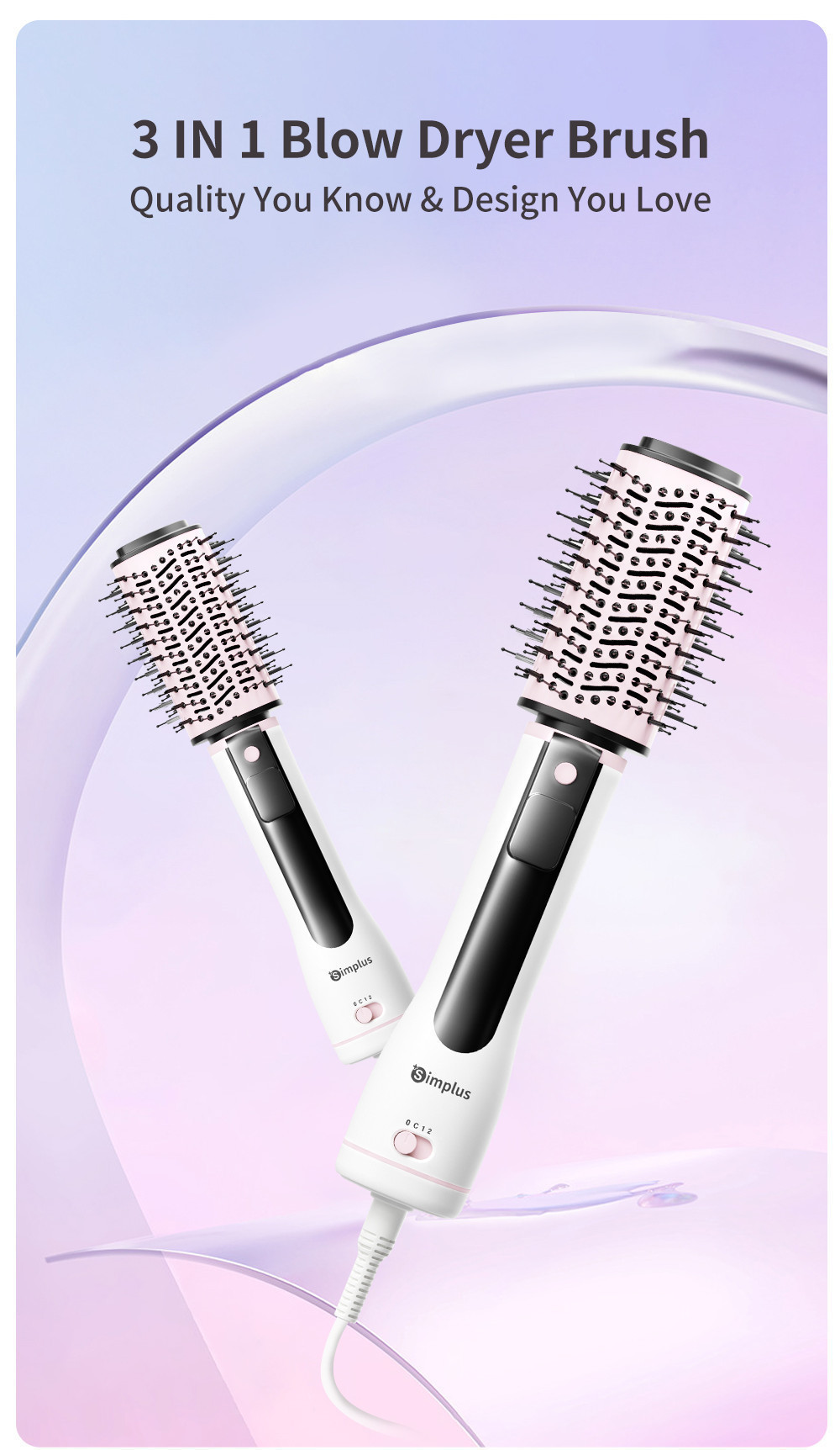 Simplus 3 In 1 Dual-Use Styling Brush (1200W) RFSH001 | Shopee Malaysia