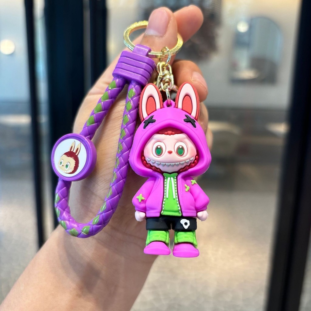 YoYo K04 keychain LABUBU cute buck-toothed baby PVC doll key ring ...