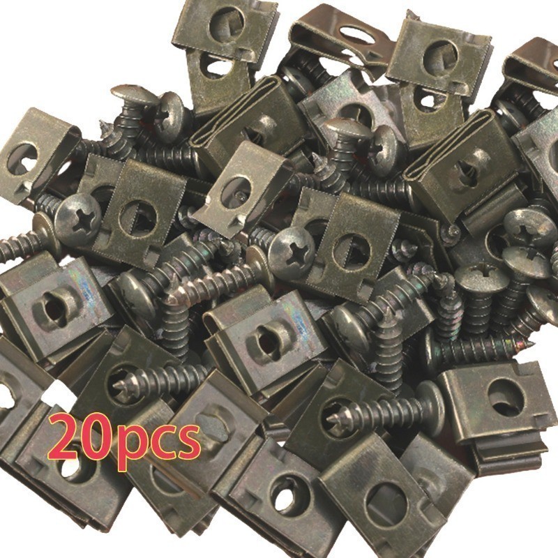 20PCS Metal U-Type Clip - Self Tapping Screw Fasteners - Anti-Rust ...