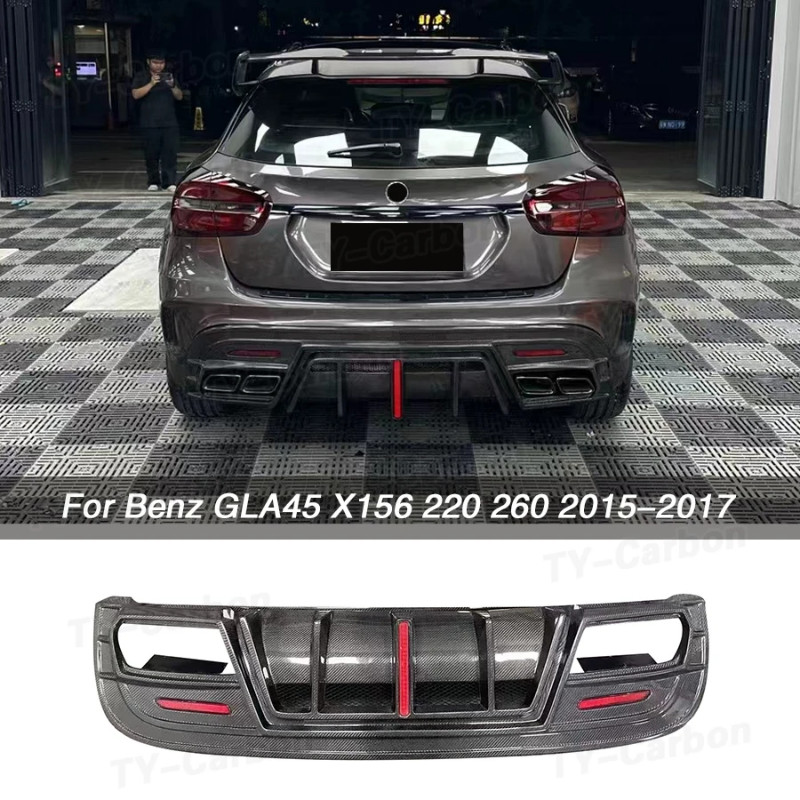 Real Carbon Fiber Rear Bumper Lip Diffuser Cover Exhaust Tips With ...