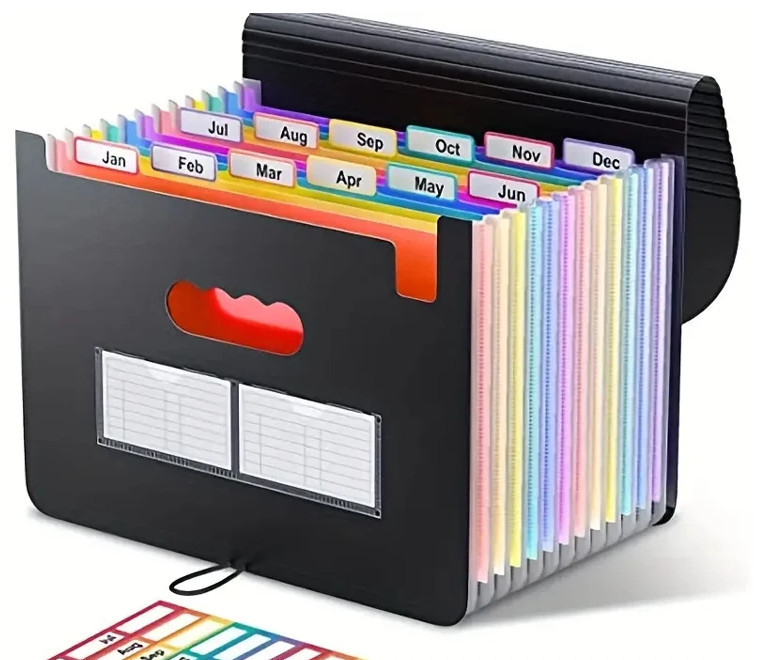 Expanding File Folder 13/25 Pockets A4 Size Filing Folder Organizer ...