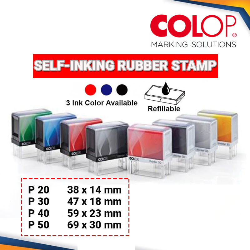 COLOP Self-Inking Rubber Stamp | Cop Getah Custom Nama, Alamat, Syarikat | Name Logo Stamp for ...