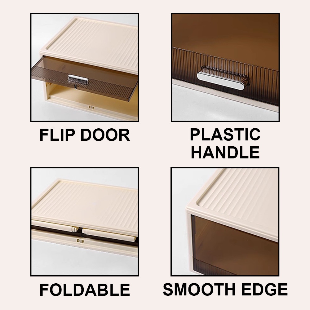 [1PC] Innohut Flip Top Door Box Stackable Storage Box Plastic Drawer ...