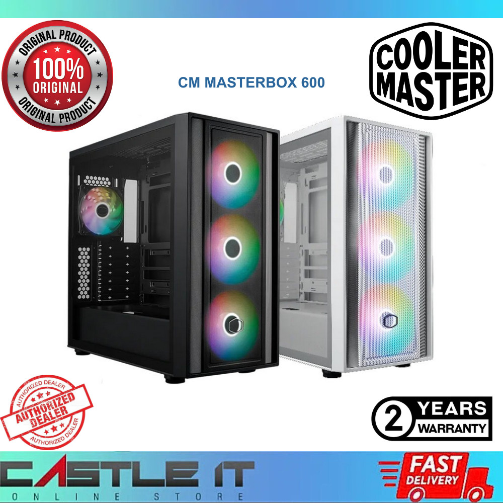 Cooler Master CM MasterBox 600 FineMesh Performance BLACK / WHITE with ...