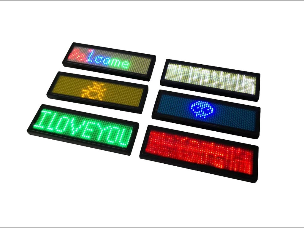 LED Name Badge Magnetic LED Name Plate Scrolling DIY Message Pattern Graffiti LED Pin Badge APP ...