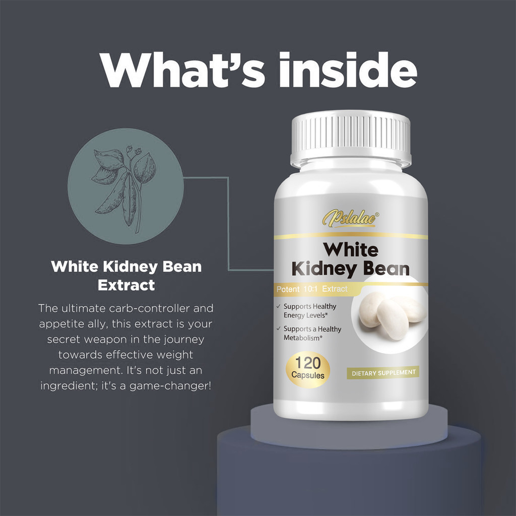 Pslalae White Kidney Bean Extract 1800 mg, each serving of 10:1 extract ...
