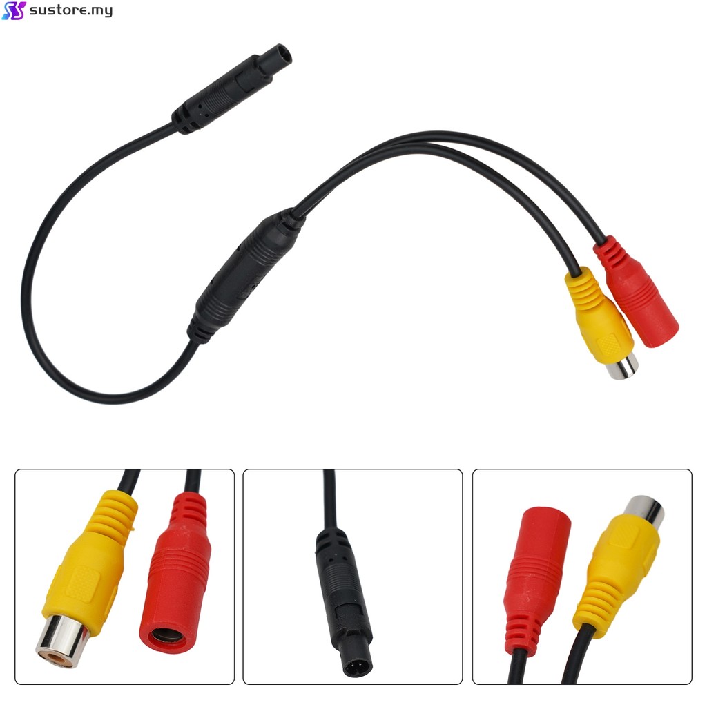 [Super]Car RCA CVBS Male To 4 PIN Female Conversion Cable For Rear View ...