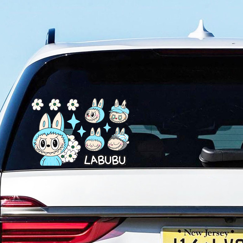 Multi Functional Car Window Bumper Sticker - Cute LABUBU Cat Automobile ...