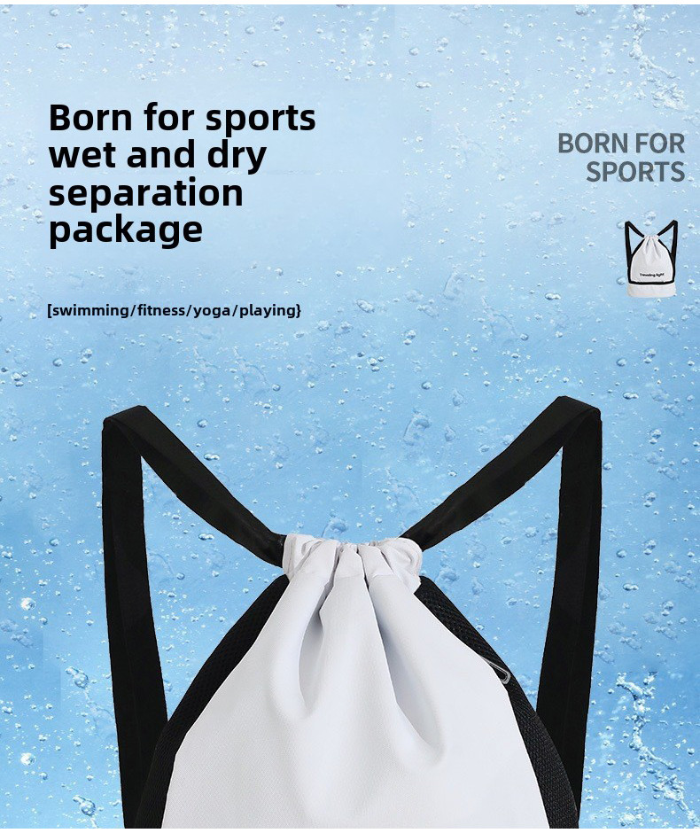 LABER LEE Drawstring Bag Dry Wet Separation Swimming Storage Backpack ...