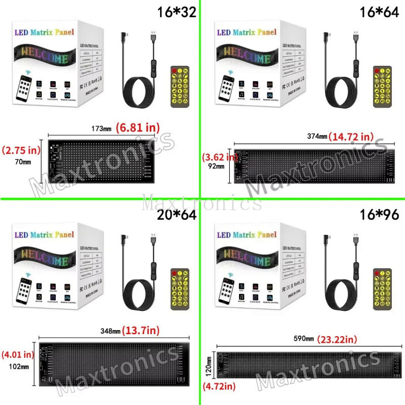 Big Size Car Moving Eyes LED Display Light 5V USB RGB Sign Flexible ...