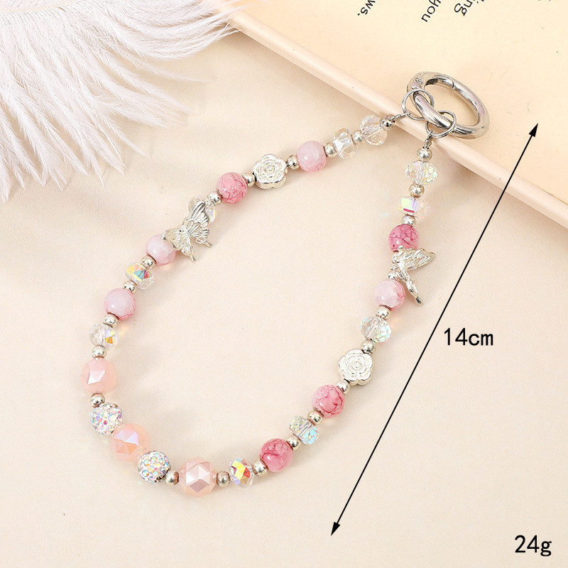Crystal butterfly beaded mobile phone chain,lanyard phone、phone ...
