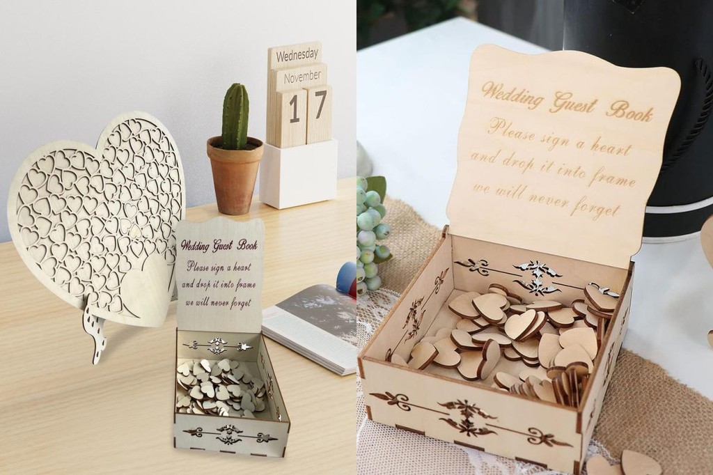 BIL Personalized Heart Wedding Guestbook Rustic Wedding Guestbook ...