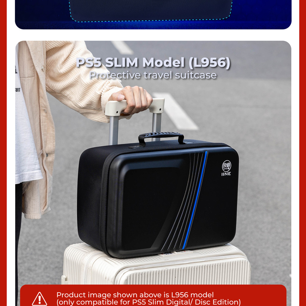 IINE 良值 PS5 SLIM ProConsole Travel Bag Protection PS5 Digital/ Disc ...