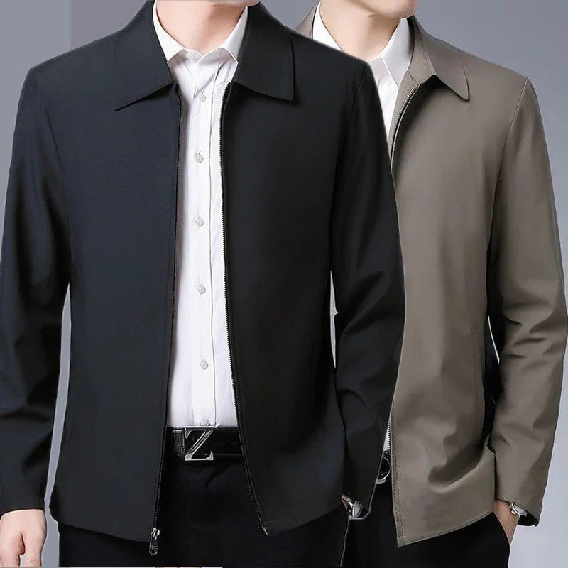 Casual Men's Bomber Jacket Zipper Front, Utility Pockets, and Wind ...