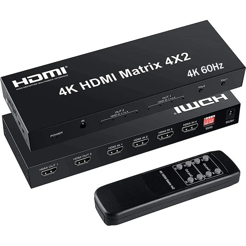 4K HDMI Matrix 4x4 4x2 2x4 6x2 4K 60Hz HDMI2.0 Matrix Switch Splitter 4 ...