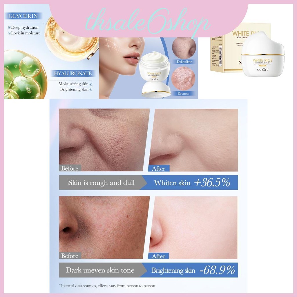 Gentle Sadoer Hydrating Cream With Niacinamide For Soft 50g Skin ...