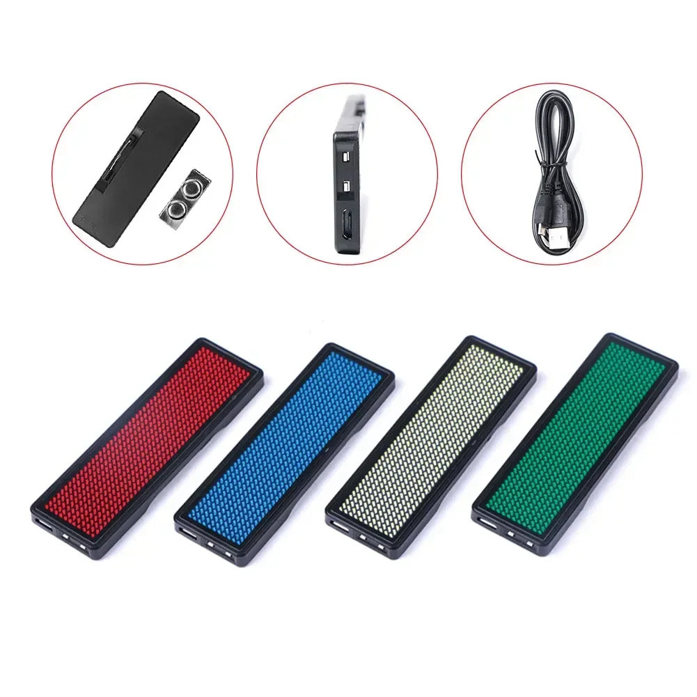 Mini LED Digital Rechargeable Bluetooth Digital LED Badge DIY ...