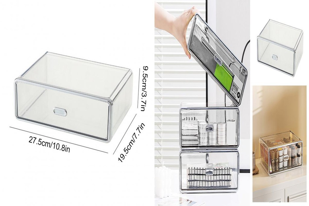 TURT Toiletry Storage Box Stackable Desktop Storage Organizer ...