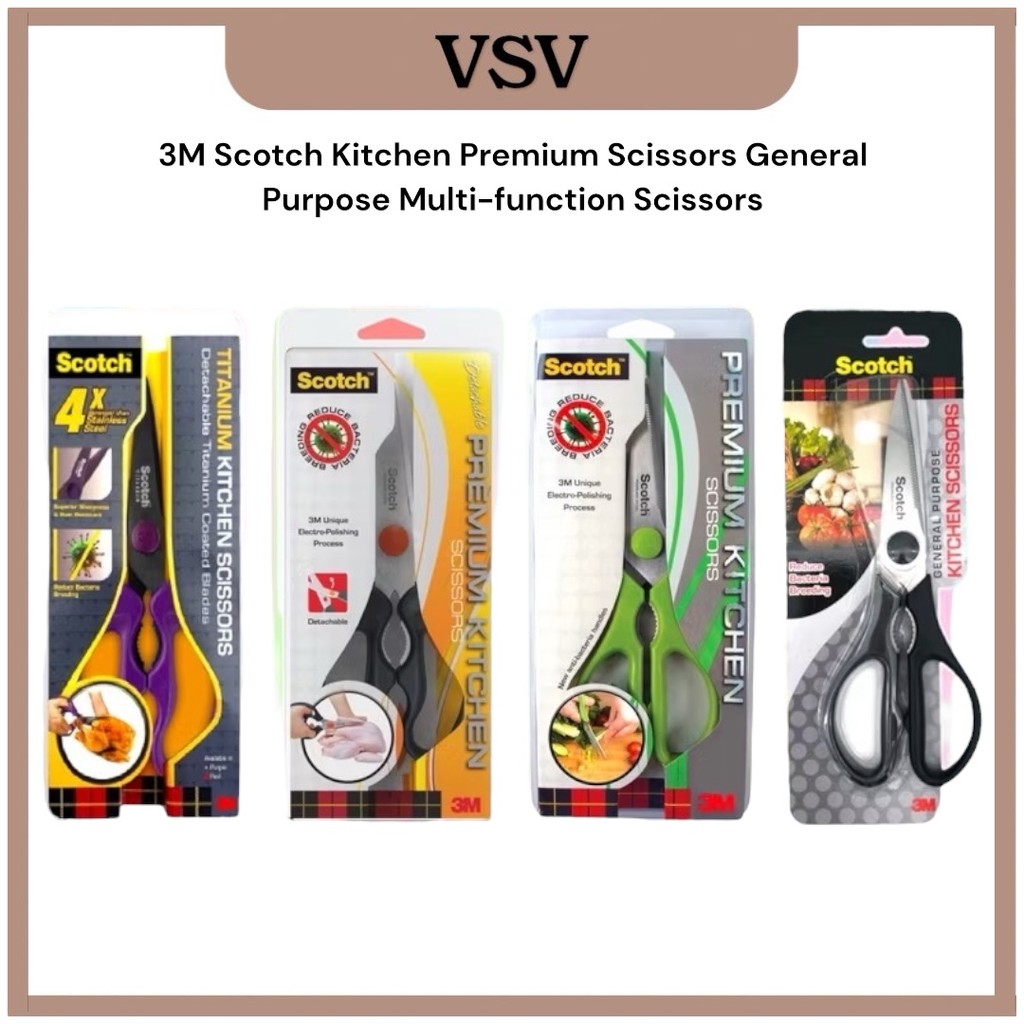 3M Scotch Kitchen Premium Scissors General Purpose Multi-function ...