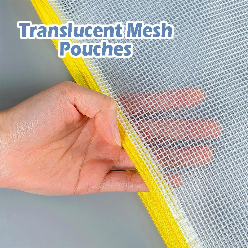 A3/A4/A5/A6/B4/B5 PVC Zipper Mesh File Bag Document Folder Storage ...