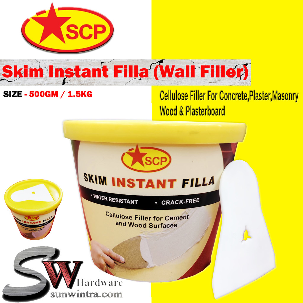 SKIM INSTANT FILLA / PUTTY FILLA / WALL FILLER # 0.5KG / 1.5KG | Shopee ...