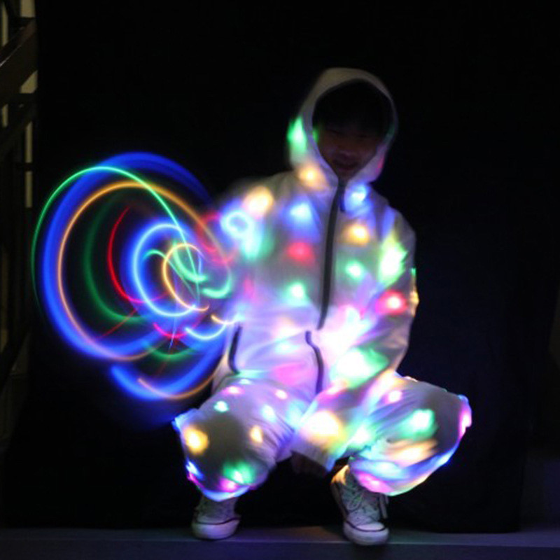 2Pcs/Set LED light up Jacket led dance dress Rave performance ...