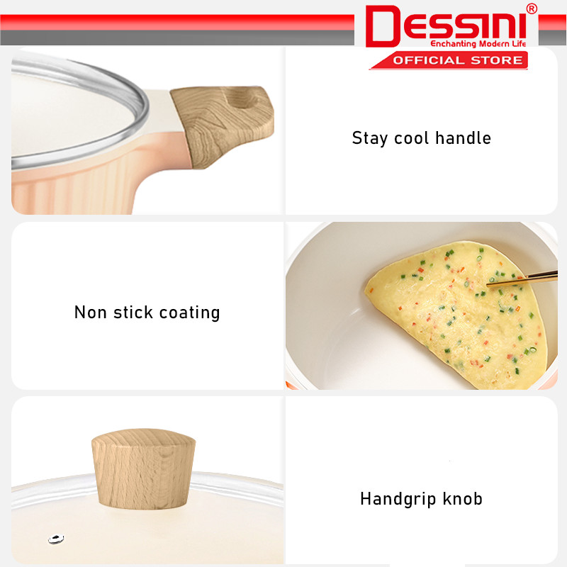 DESSINI ITALY iFUJITA 24CM Casserole Die Cast Aluminium Induction Non ...