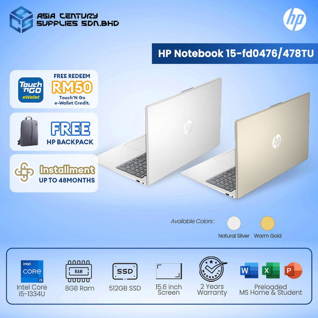 HP Notebook 15-fd0444TU/ 15-fd0476TU/ 15-fd0478TU 15.6" FHD Laptop/ i5 ...