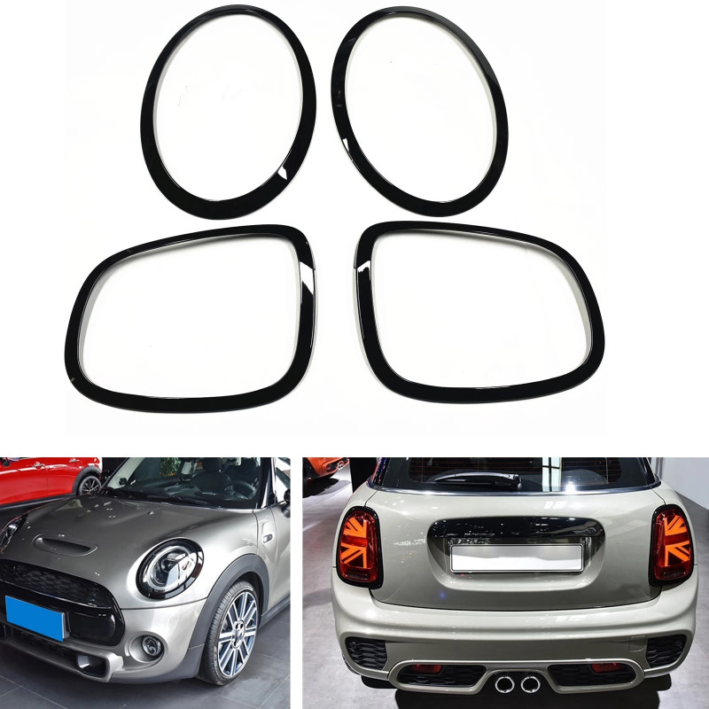 Front Head Lamp+Rear Light Cover Frame Trim For BMW Mini Cooper S F55 ...