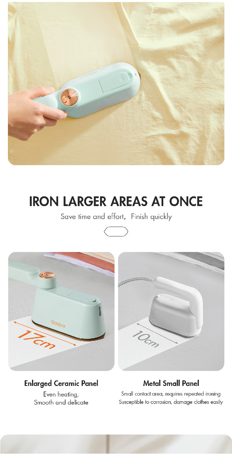 Gaabor Exquisite Electric Steam Iron Wet & Dry Flexible Switching ...