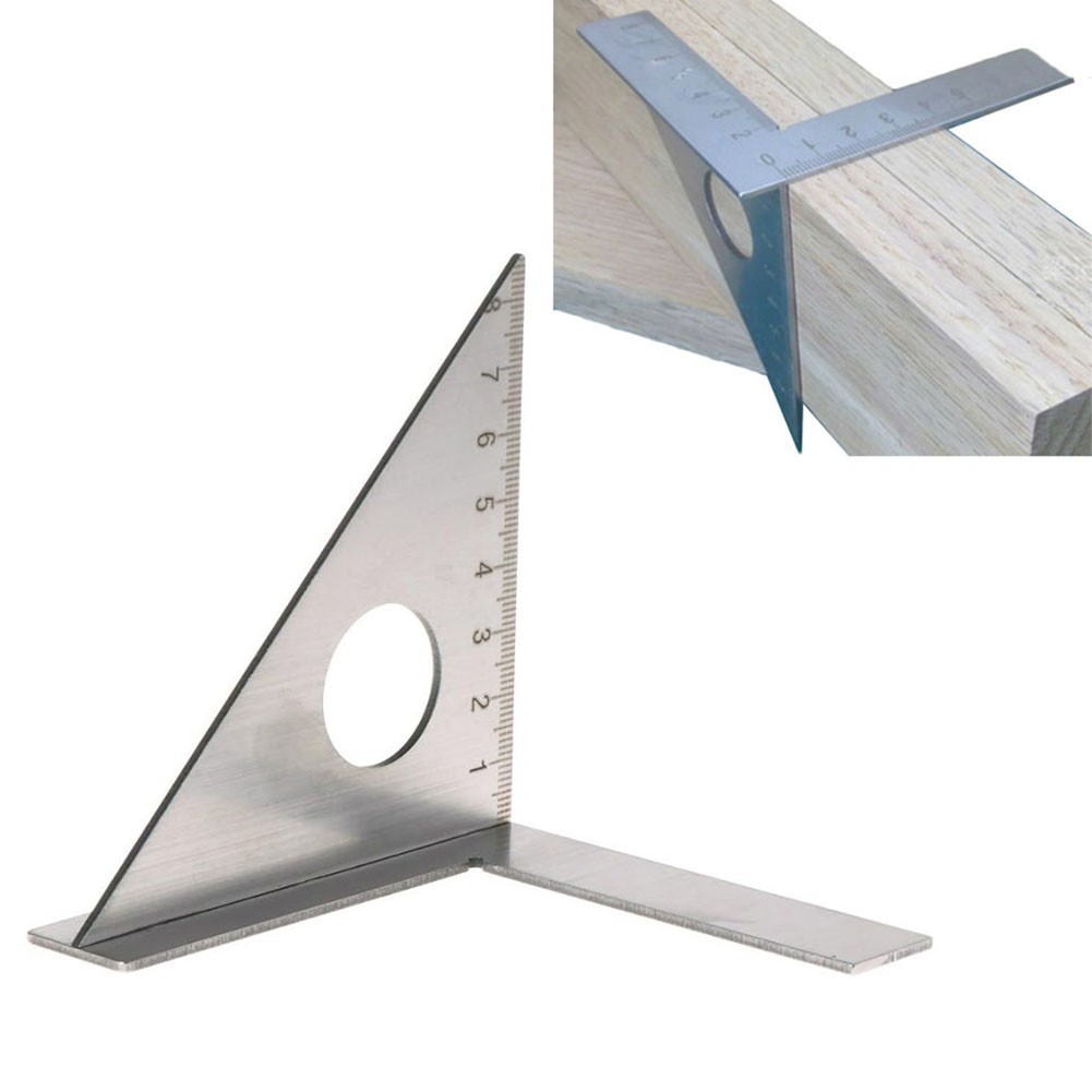 FSFO| 45 degree Stainless Steel Triangle Square ruler Tri Angle Mulit ...