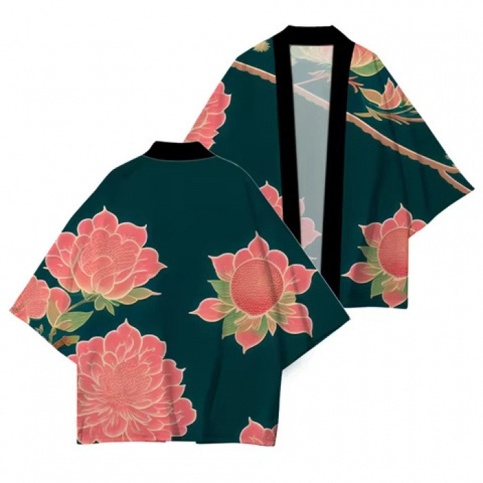 Japanese Kimono Retro Crane Pattern Jacket Haori Cloak Chinese Style ...