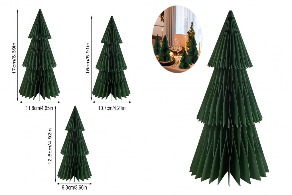 Festive Paper Tree Centerpiece Christmas Ornament Paper Tree Mini 3d ...