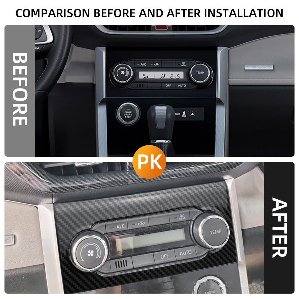 Carbon Fiber Car Central Console Adjust Panel Cover Sticker for Toyota ...