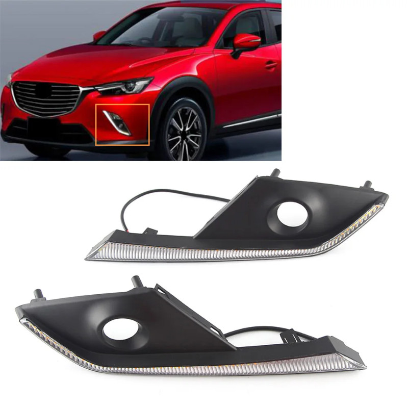 1Pair Super Bright LED DRL for Mazda CX-3 2016 2017 2018 Car Front Bumper Daytime Running Lights ...