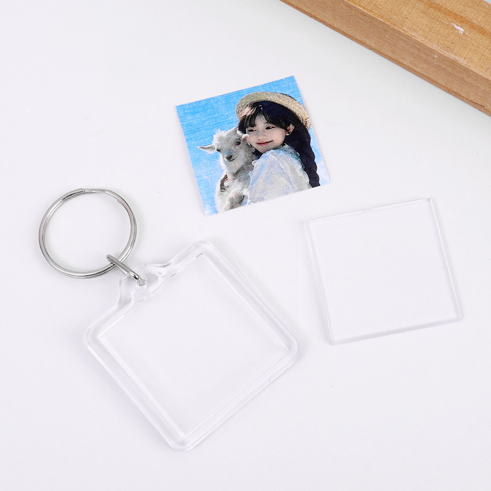 5/10Pcs Blank Transparent Acrylic Picture Frame Keychain - DIY Multiple ...
