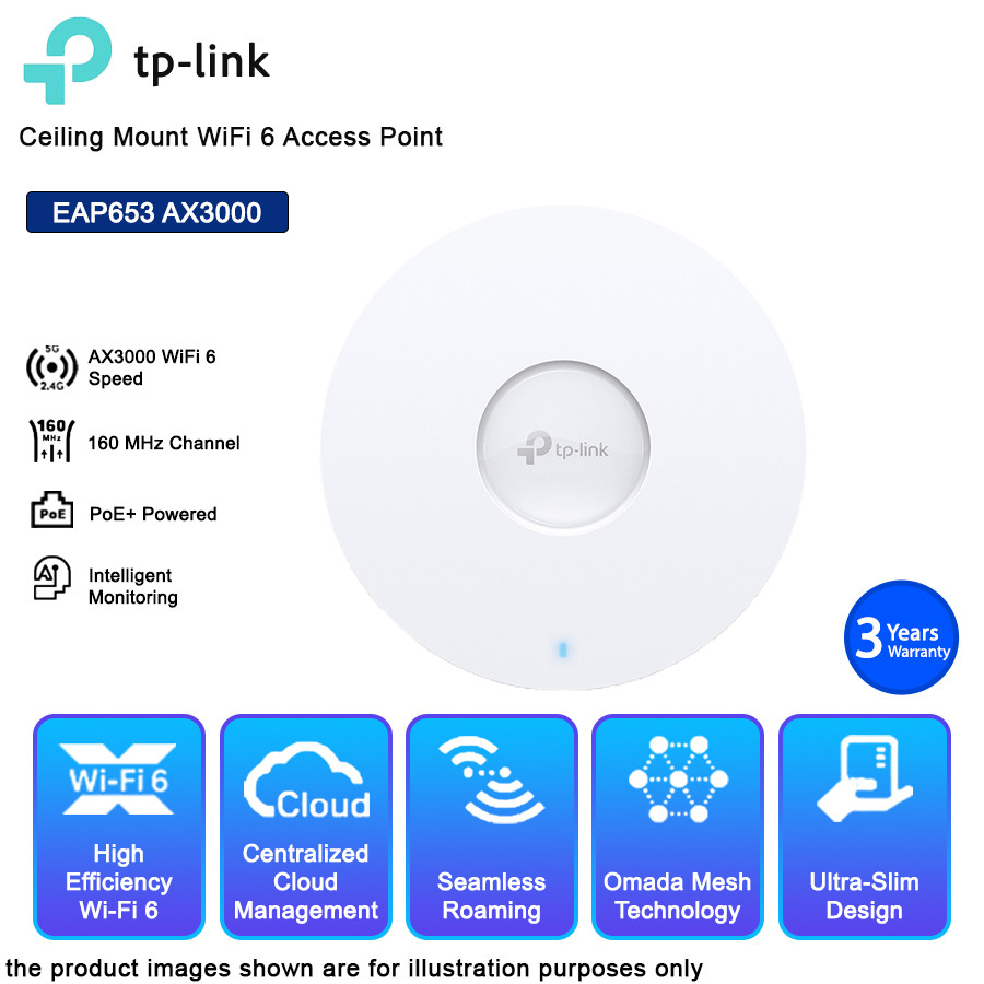 TP-LINK EAP653 AX3000 Ceiling Mount WiFi 6 Access Point | Shopee Malaysia