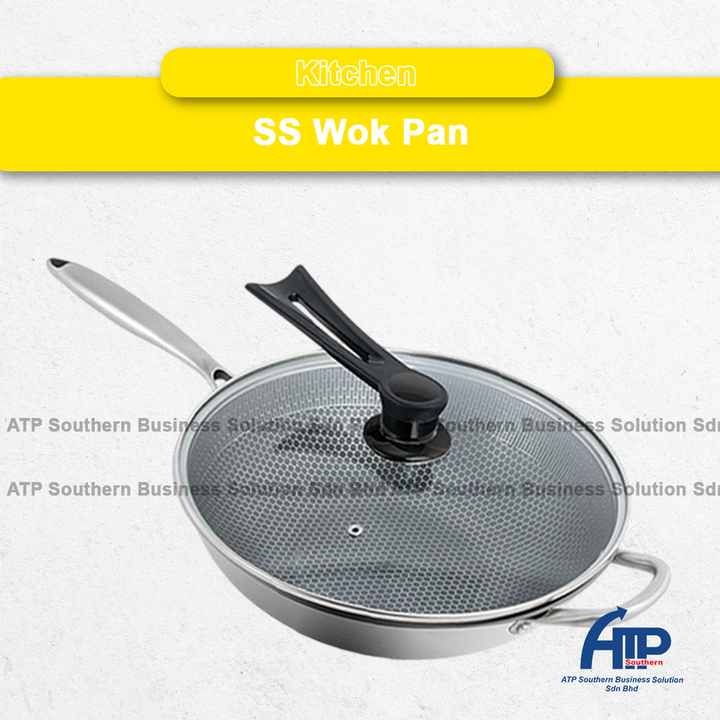 316 Stainless Steel Non Stick Wok 32cm Frying Grill Pan Kuali Honey ...